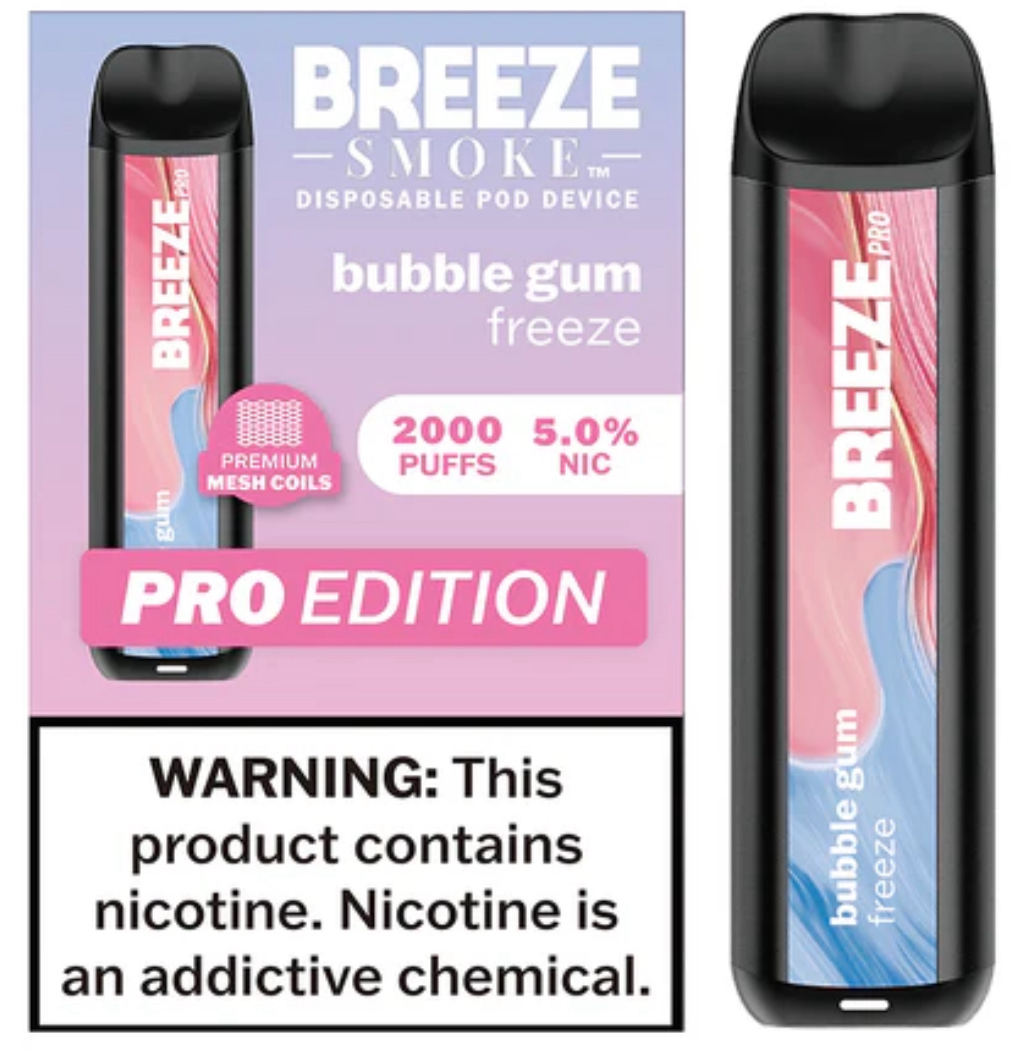 BREEZE PRO 2K - 5% DISPOSABLE - BUBBLE GUM FREEZE – HAVANA SMOKE SHOP