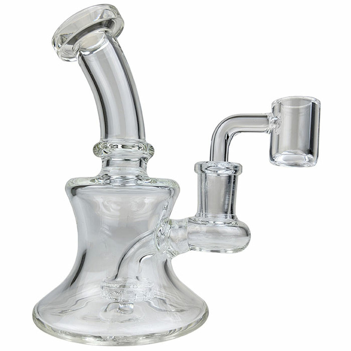 5" Clear Mini Rig Water Pipe - with 14M Banger – HAVANA SMOKE SHOP